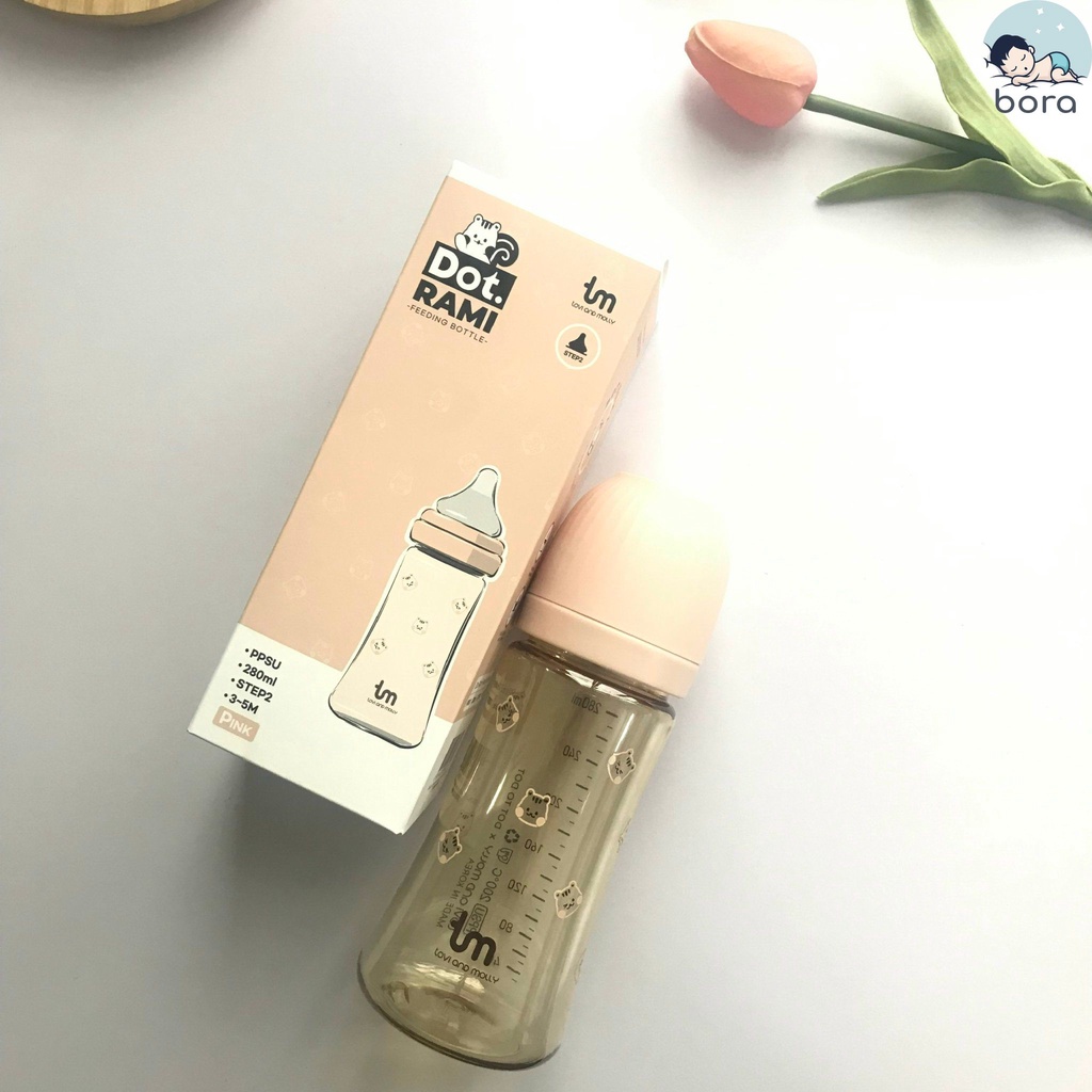 Bình sữa Tovi And Molly DOT RAMI Hàn Quốc 180ml/ 280ml [Cam kết chính hãng] | Shopee Việt Nam