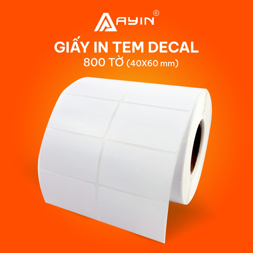 Giấy in tem dạng cuộn khổ 30x40, 40x60mm 800 tờ in tem mã vạch, tem sản ...