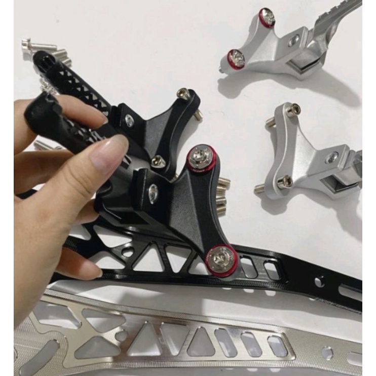 Gác Chân Malay + Pas treo pô CNC dành cho Ex150, 155 .Gắn như zin kèm ...