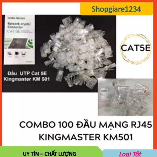 Hộp 100 đầu mạng RJ45 Kingmaster KM501, loại tốt, Chính Hãng | Shopee ...