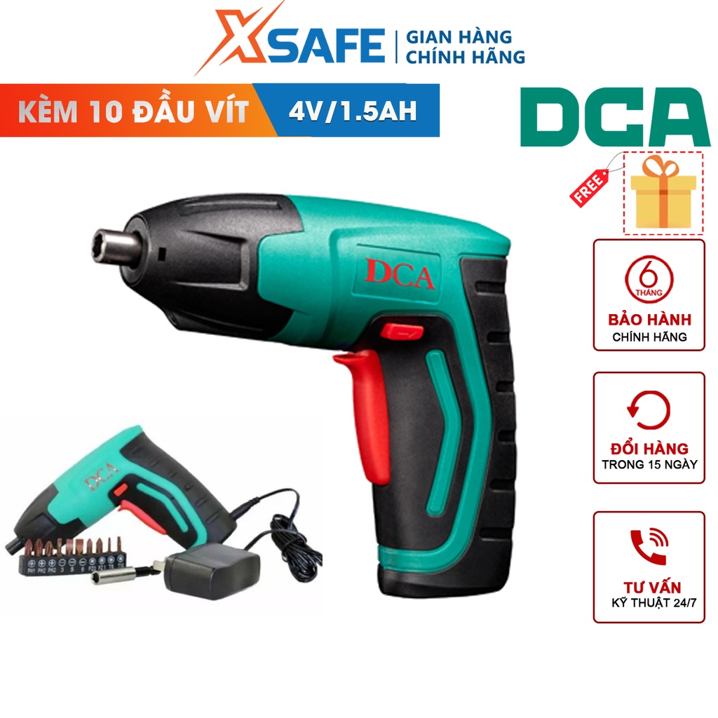 Máy bắn vít dùng pin 4V DCA ADPL5 pin 1.5Ah kèm 10 đầu mũi vít đã bao ...