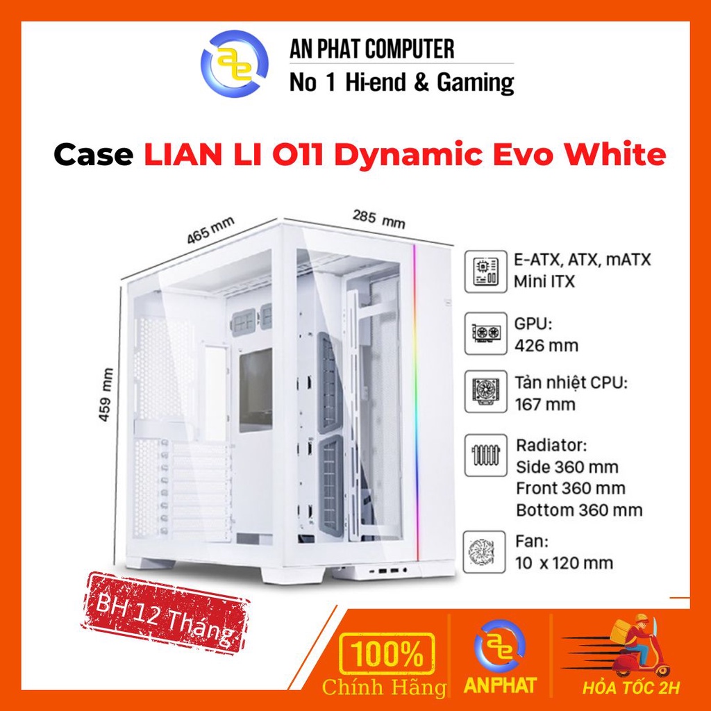 [Mã 156ELHA80K giảm 6% đơn 400K] Case Vỏ máy tính LIAN LI O11 Dynamic Evo White (Mid Tower/Màu ...