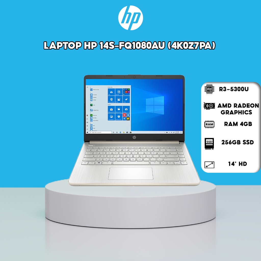 Laptop HP 14s-fq1080AU 4K0Z7PA AMD R3-5300U | 4GB | 256GB | 14 inch HD ...