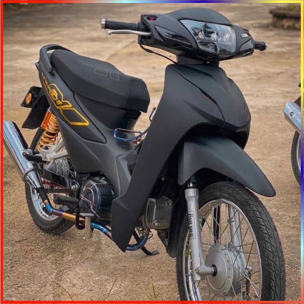Tem xe wave loại cao cấp (Tem trùm Xe Máy mầu đen nhám Wave 50cc-110cc ...