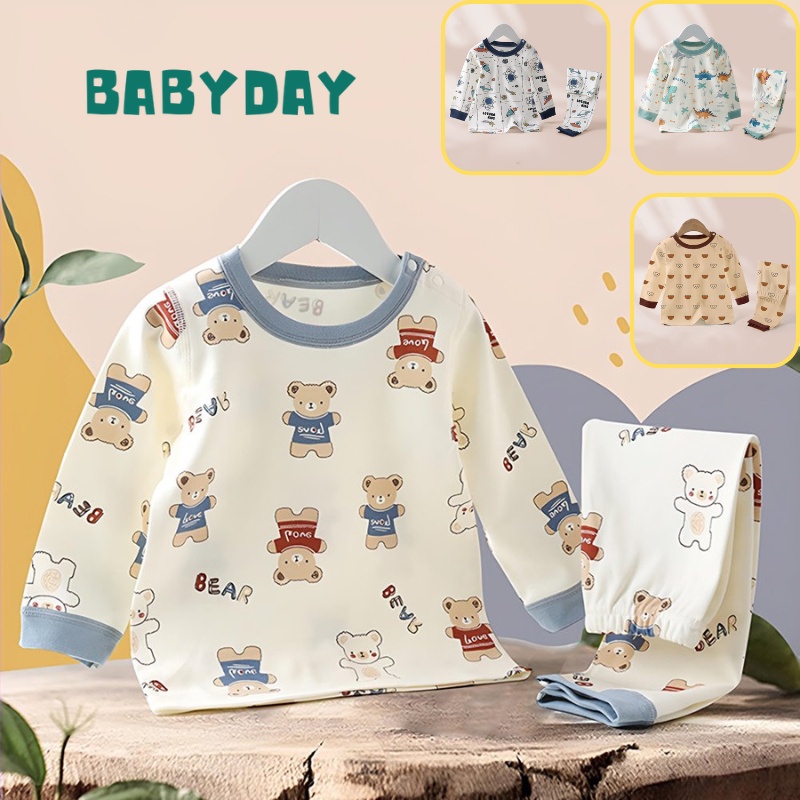 Bộ Thu Đông Dài Tay LOTUKA Chất Cotton In Họa Tiết Khủng Long Cho Bé 4-18kg | Shopee Việt Nam