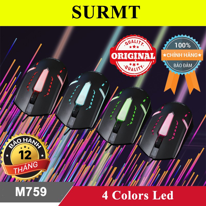 Chuột chơi game SURMT M759 siêu rẻ led RGB (có dây) | Shopee Việt Nam