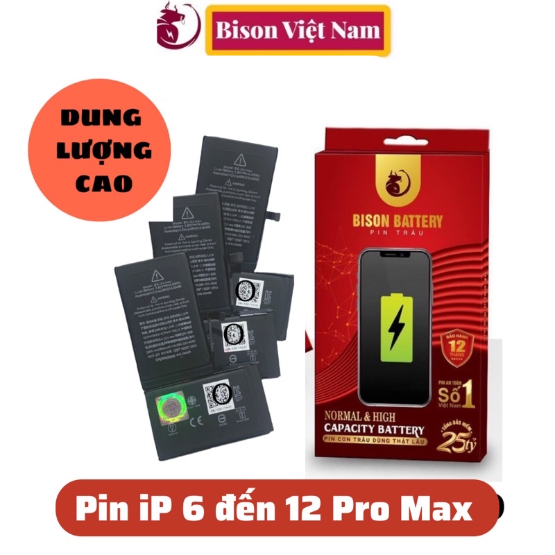 Pin Bison Dung Lượng Siêu Cao 5SE - 12 Promax Tặng Kèm Seal Dán Pin ...