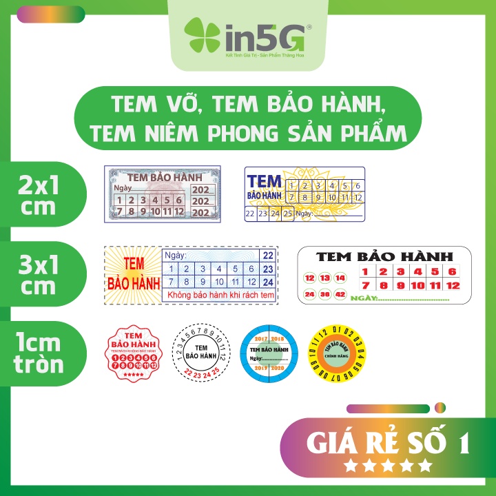 [Combo tối đa 144 tem - 3 x1cm] Con Tem Vỡ, Tem bảo hành, tem niêm ...