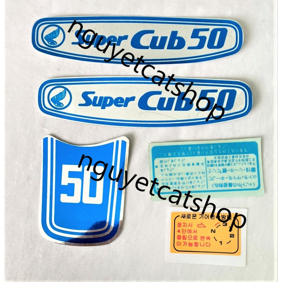 Tem super cub dán xe 78/50 màu xanh | Shopee Việt Nam