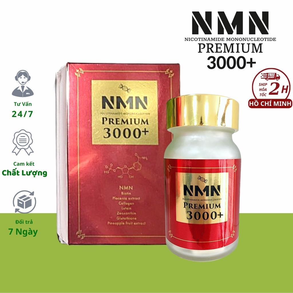 Viên uống NMN Premium 3000+ 60 viên Nhật Bản, Hỗ trợ làm đẹp da & sức khỏe, Viên NMN 3000+ giúp ...