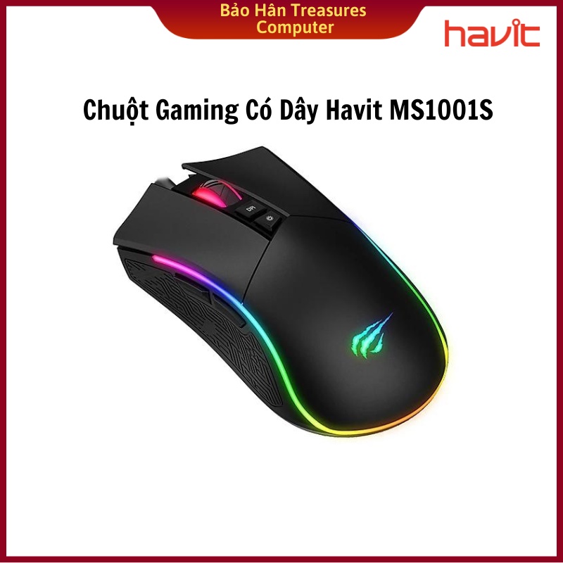 Chuột Gaming Có Dây Havit MS1001S/ 7 Chế Độ/ 4800DPI/ Led RGB/ 3 Triệu ...