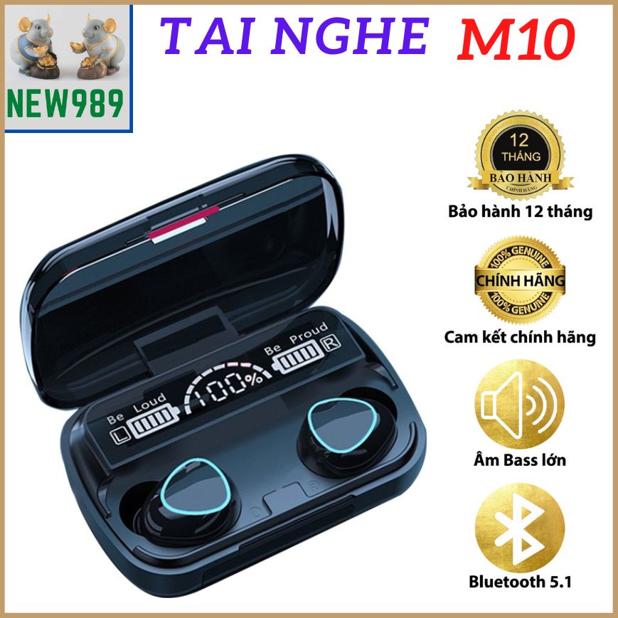 Tai nghe Bluetooth M10 Pro, Tai nghe không dây M10 phiên bản nâng cấp Pin sieu trâu 3500 mAh ...
