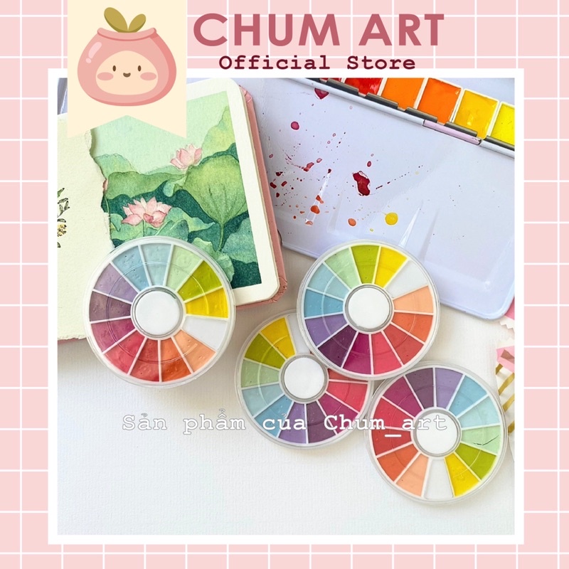 Chum art Bộ pocket màu nước tone pastel maries dạng gouache tone đặc ...