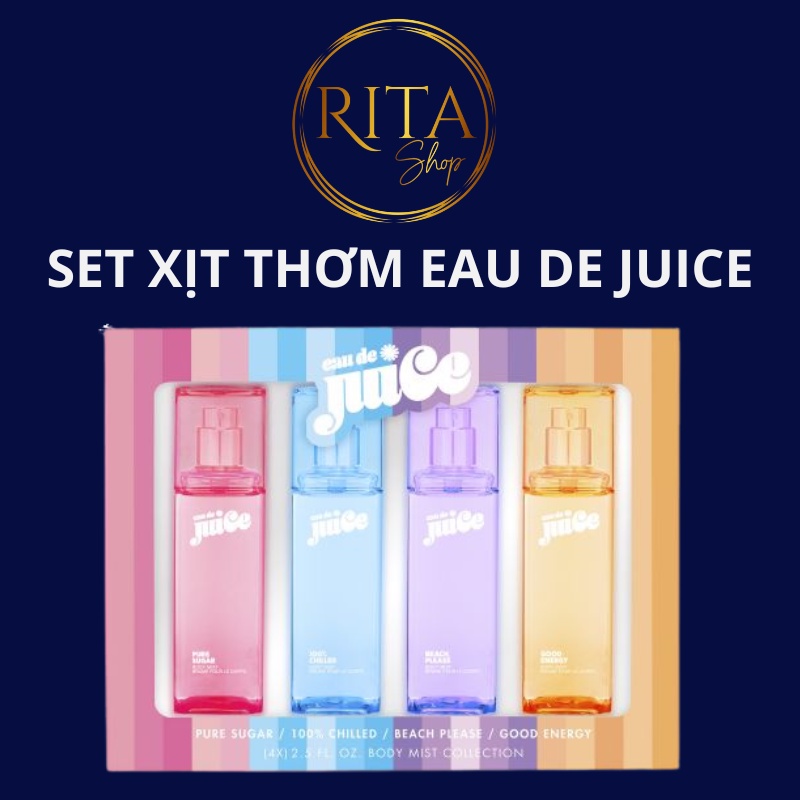 Set 4 chai xịt thơm toàn thân Eau De Juice body mist | Shopee Việt Nam