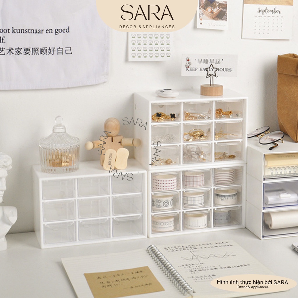 Kệ nhựa mini đa năng 9 ngăn đựng trang sức phụ kiện | Shopee Việt Nam
