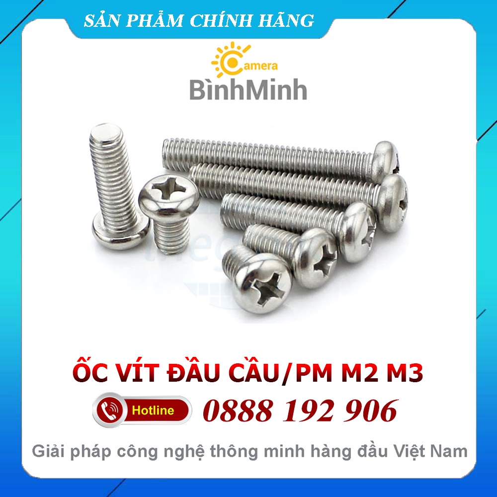 Ốc Vít M2 M3 Đầu Cầu M2x3 M2x4 M2x5 M2.5 M2.5x3 M2.5x4 M2.5x5 M2.5x6 ...