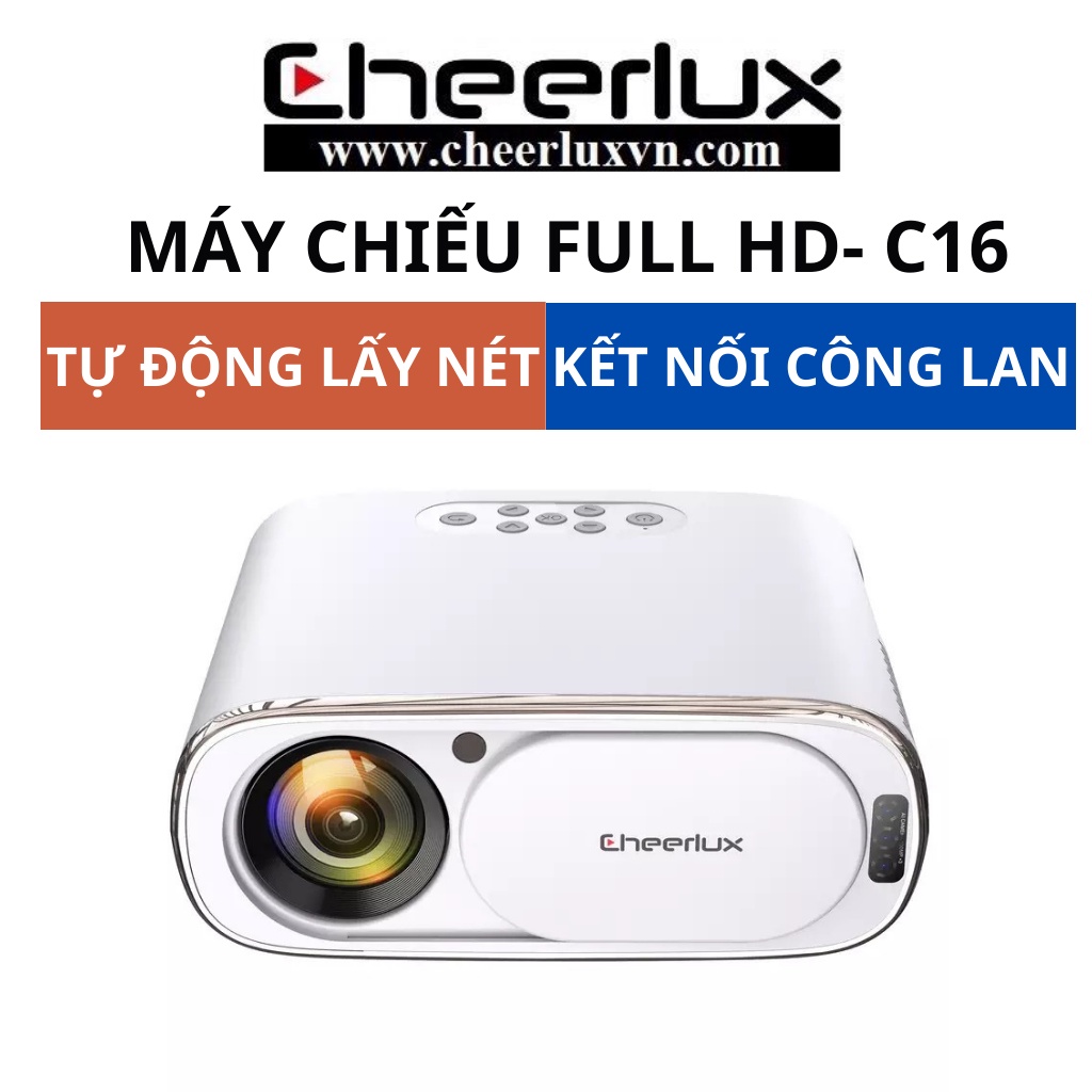 Máy chiếu Cheerlux C16 FULL HD, tự đông lấy nét, kết nối cổng LAN, kết ...
