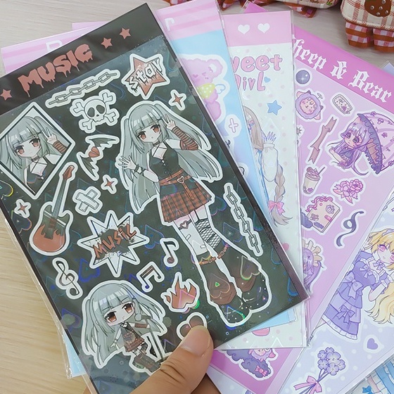 6 mẫu hình dán sticker cô gái anime hoạt hình dễ thương | Shopee Việt Nam