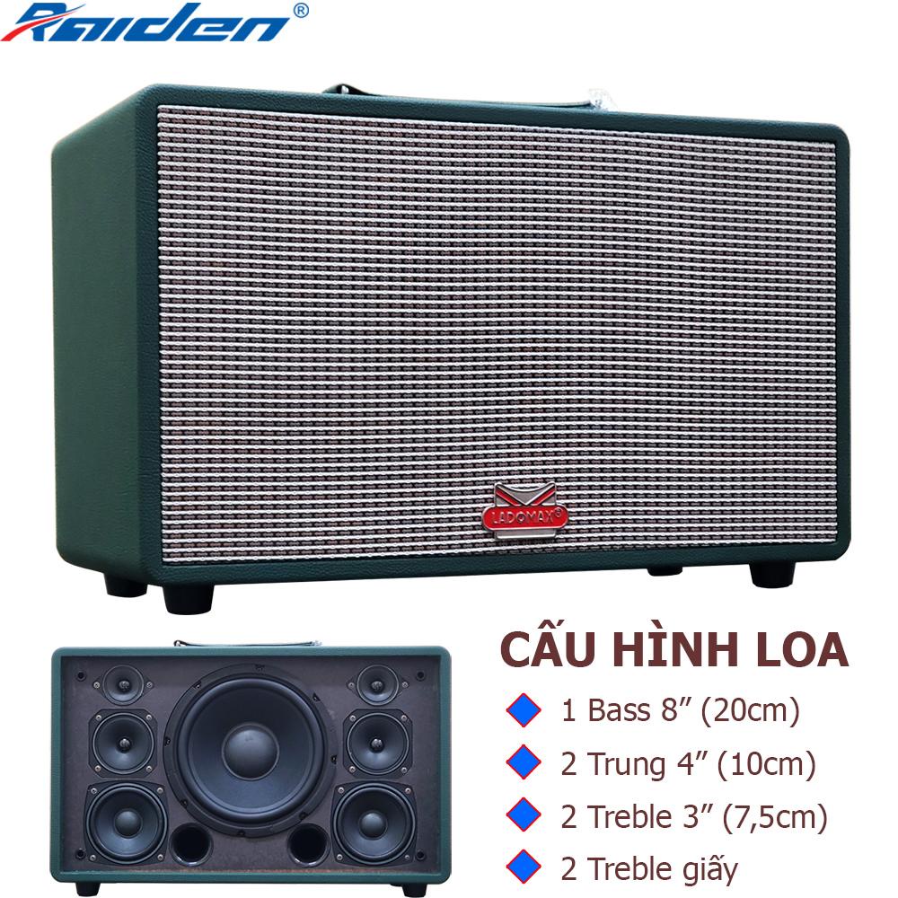 Loa karaoke xách tay bass 20cm Ladomax T-120 gồm 7 đường tiếng, lọc nhiễu, chống hú - Kèm 2 ...