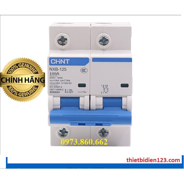 Aptomat 2P 3P 4P 100A MCB CHINT NXB-125 Dòng cắt 10kA- Át tép dạng gài thanh ray | Shopee Việt Nam