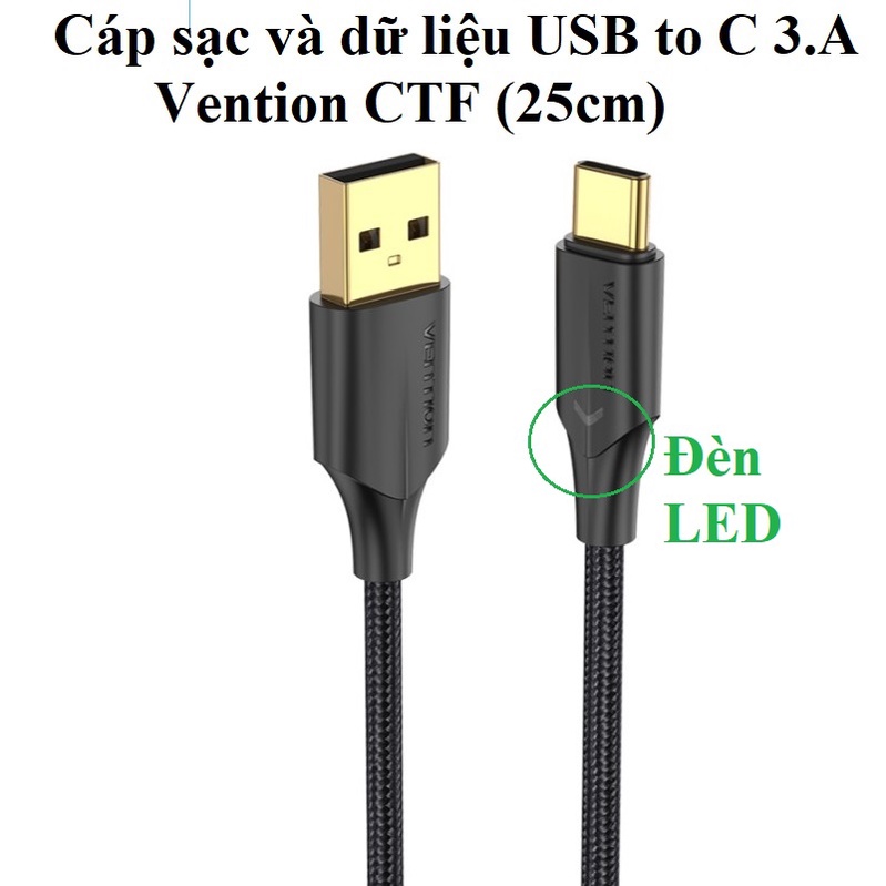 Cáp sạc và dữ liệu USB-Type_C 3A Vetion CTF (25 cm) | Shopee Việt Nam