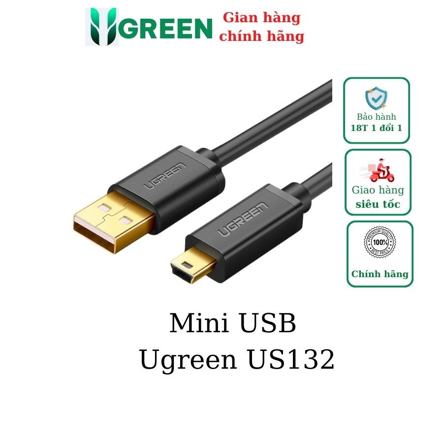 Cáp Mini USB to USB 2.0 1.5m - 3m Ugreen 10385 - 10386 | Shopee Việt Nam