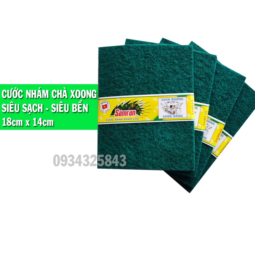 Miếng rửa chén nhám xanh Samran loại lớn 18cm x 14cm | Shopee Việt Nam