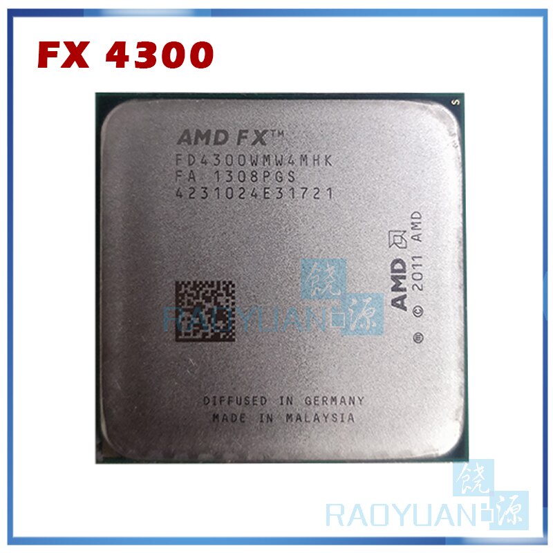 AMD Bộ Xử Lý Lõi Tứ fx 4300 fd4300wmw4mhk 95w am3 amd fx-series fx-4300 quad-core 3.8 ghz cpu ...