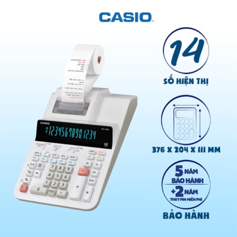 Máy tính in giấy Casio DR-140R | Shopee Việt Nam