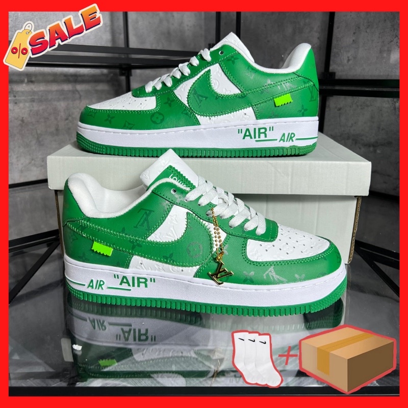 ⚡️FULL BOX⚡️GIÀY SNEAKER AF1 LV OW GREEN XANH LÁ BẢN SC | Shopee Việt Nam