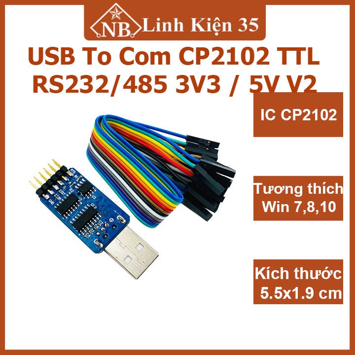 Usb giao tiếp từ Com CP2102 sang TTL RS232/485 3V3 / 5V V2 nhỏ gọn, nhanh chóng | Shopee Việt Nam