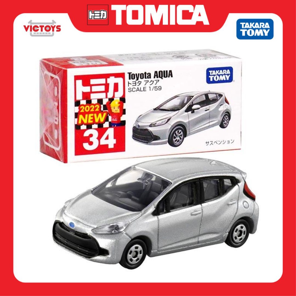 Xe mô hình Tomica No.34 Toyota Aqua White 193883 Fullbox Chính Hãng Takara Tomy - Victoys ...