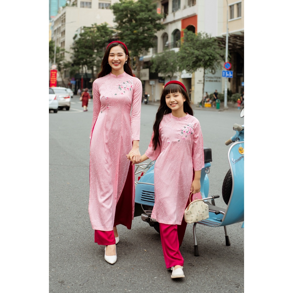 VANIA - Áo dài truyền thống Mẹ và Bé Kim Sa Ngư (chưa kèm quần) 23ADNL ...