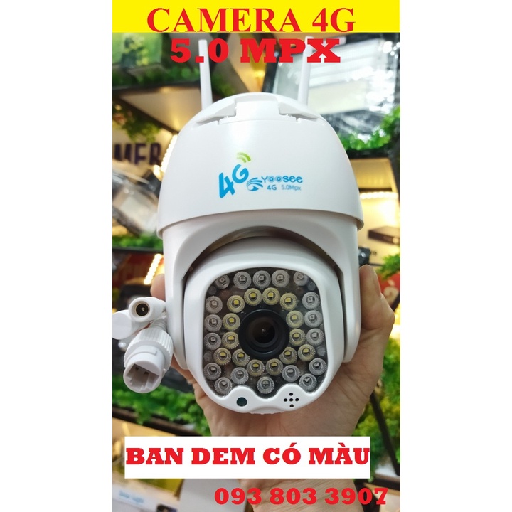 Camera 4G Yoosee 5.0 MEAGAPIXEL xài sim 4G 32 led 2024 chống nước quay đêm có màu - 1 đổi 1 ...