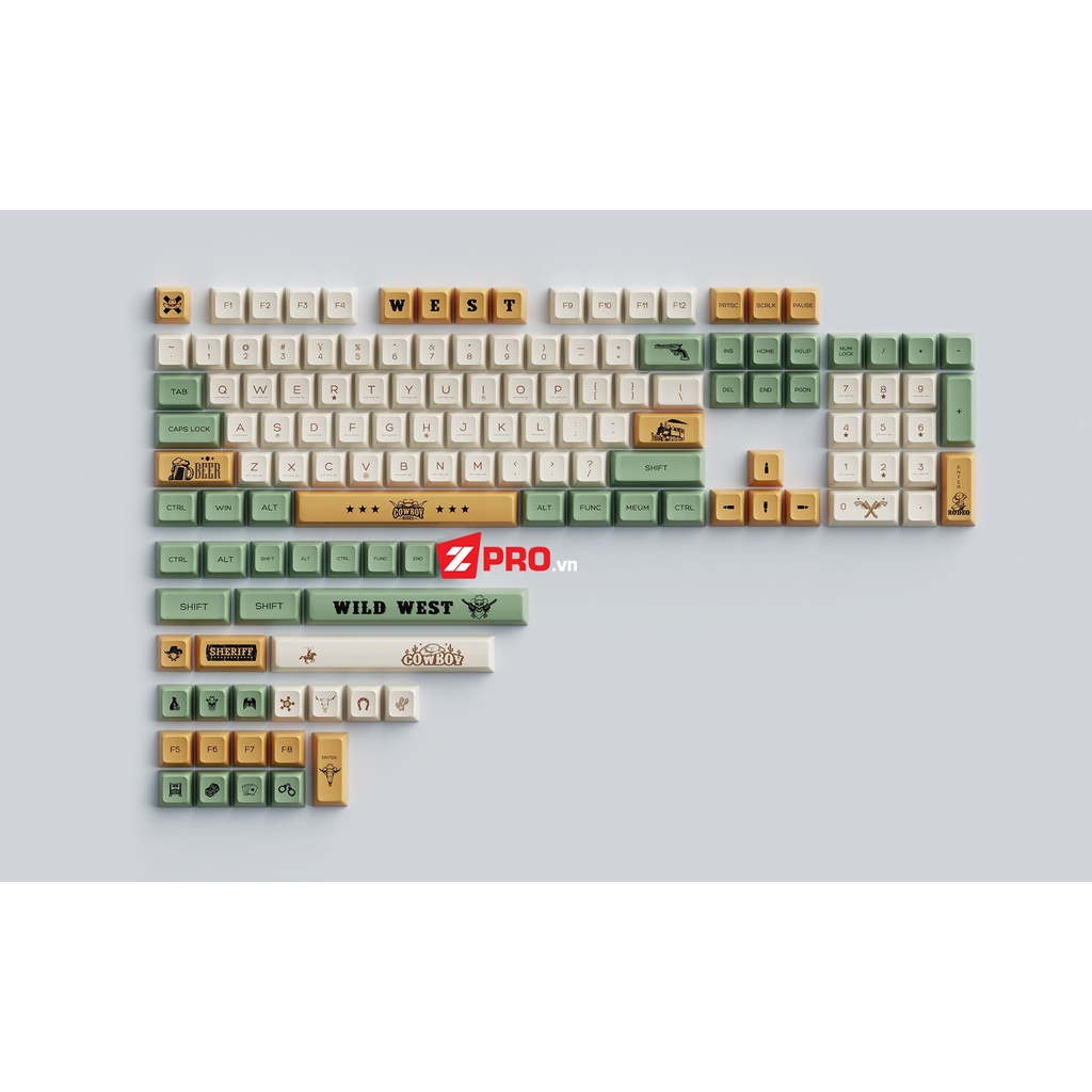 Bộ Keycap PBT Cao Bồi - Wild West (135 Keys - SDA Profile) | Shopee ...
