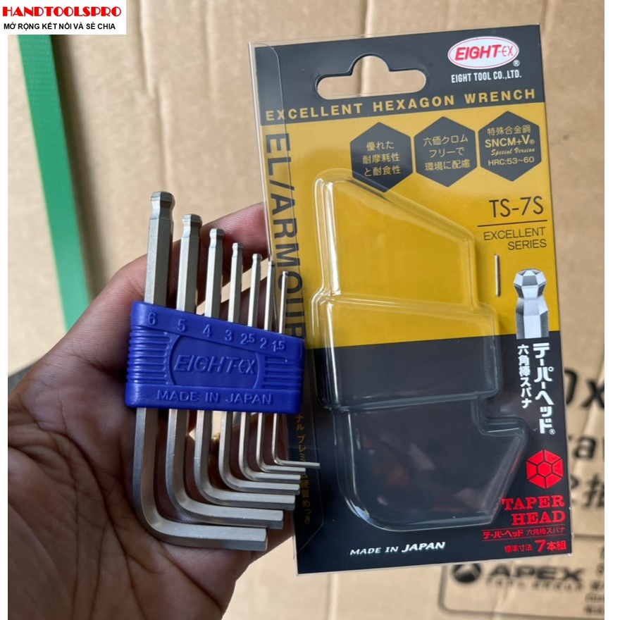 Bộ lục giác đầu bi ngắn NHẬT BẢN 1.5-6mm 7 chiếc TS-7S Eight | Shopee Việt Nam