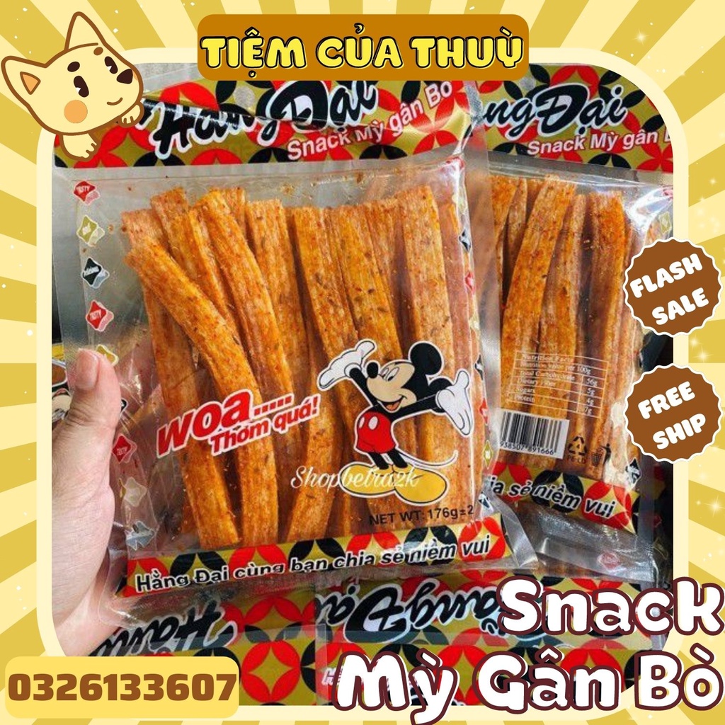Snack Mỳ Gân Bò Hằng Đại,176G~20 thanh Snack đồ ăn vặt Cay Cay tuổi thơ ...