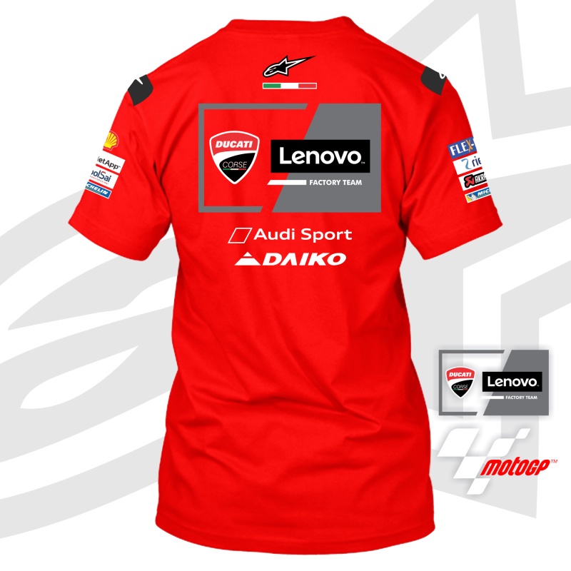Motorsport Ducati Lenovo MotoGP 2020 Racing Team Super Premium T-shirt ...