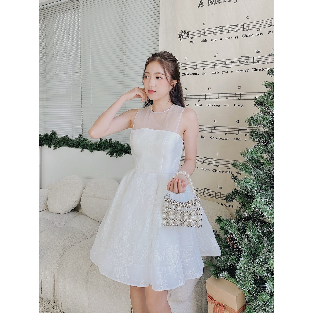 Somee studio Aliénor dress Váy ren ép bồng xoè công chúa | Shopee Việt Nam