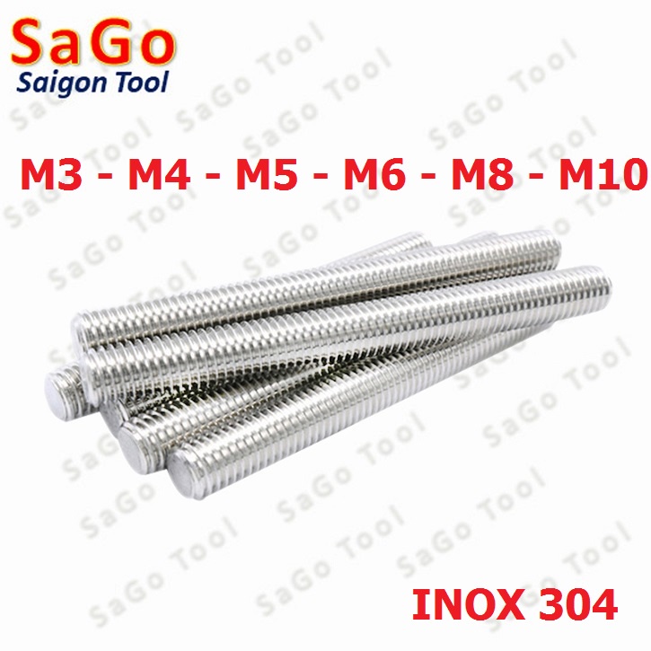 Cây ty ren INOX 304 M3 M4 M5 M6 M8 M10 | Shopee Việt Nam