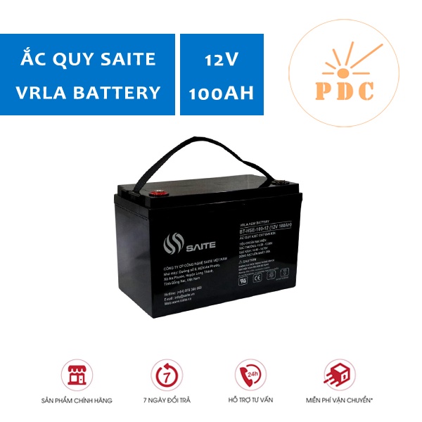 [Hoả Tốc] Ắc Quy SAITE BT-HSE-100-12 12V-100AH (PDC-TECH) | Shopee Việt Nam