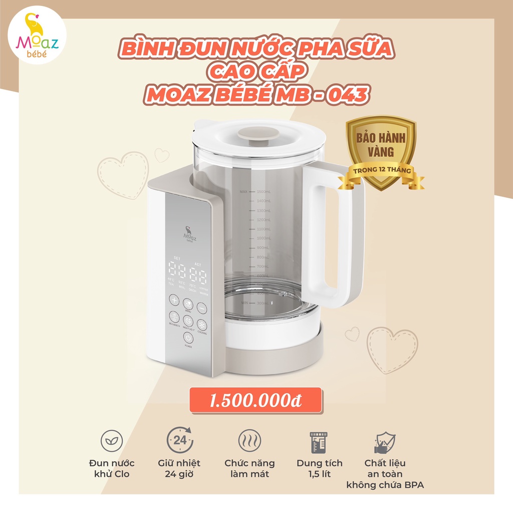 Máy đun nước pha sữa cao cấp Moaz Bébé MB043 | Shopee Việt Nam