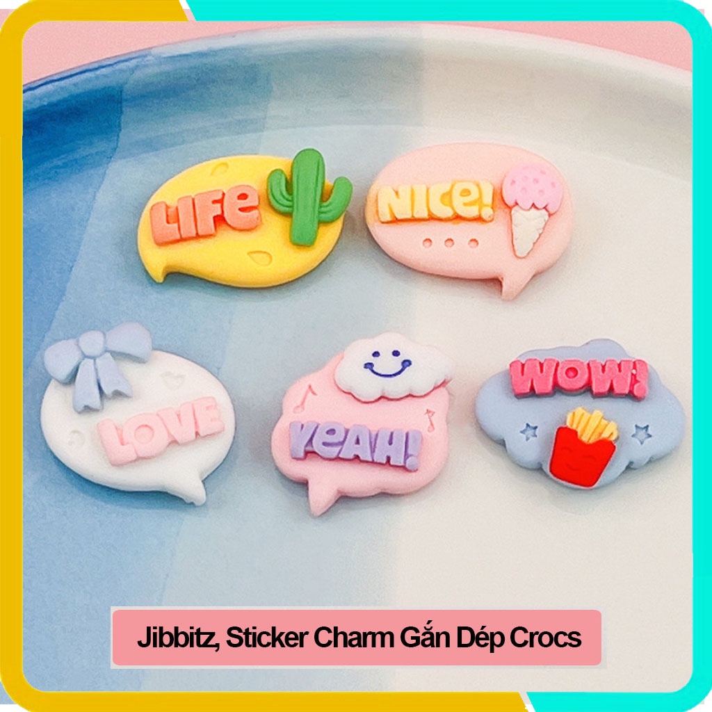 Phụ kiện Jibbitz, Sticker Gắn Giày Dép Crocs Nhựa Cứng Hình Chữ Cái ...