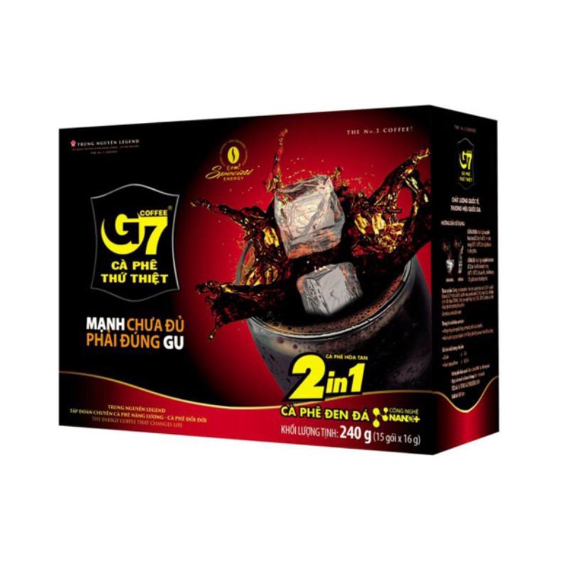 CÀ PHÊ G7 HÒA TAN ĐEN ĐÁ 2 IN 1 HỘP 240G (15gói x 16g) | Shopee Việt Nam