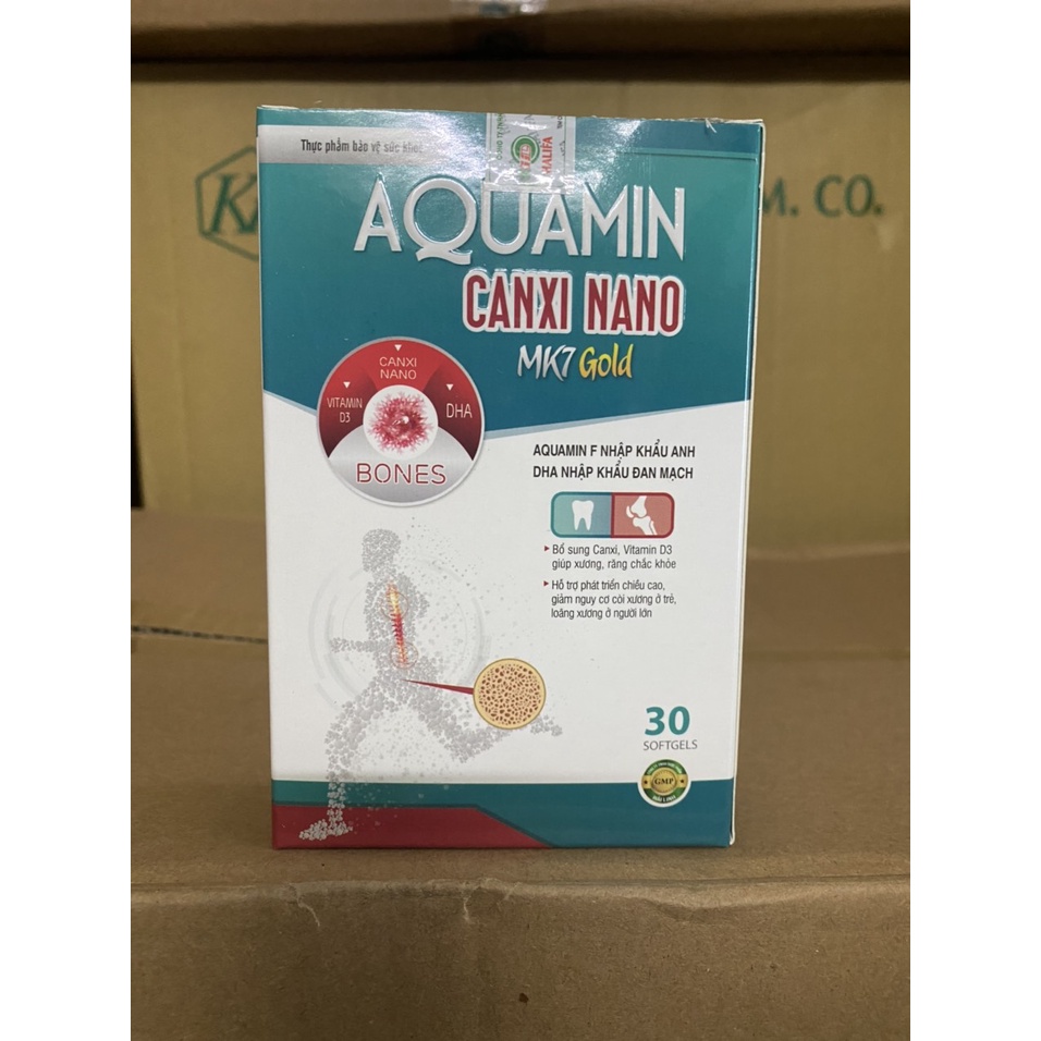 (Giá tốt, hiệu quả) Canxi nano mk7 Viên uống Canxi chiết xuất tảo biển - Hộp 30 viên ( Màu xanh ...