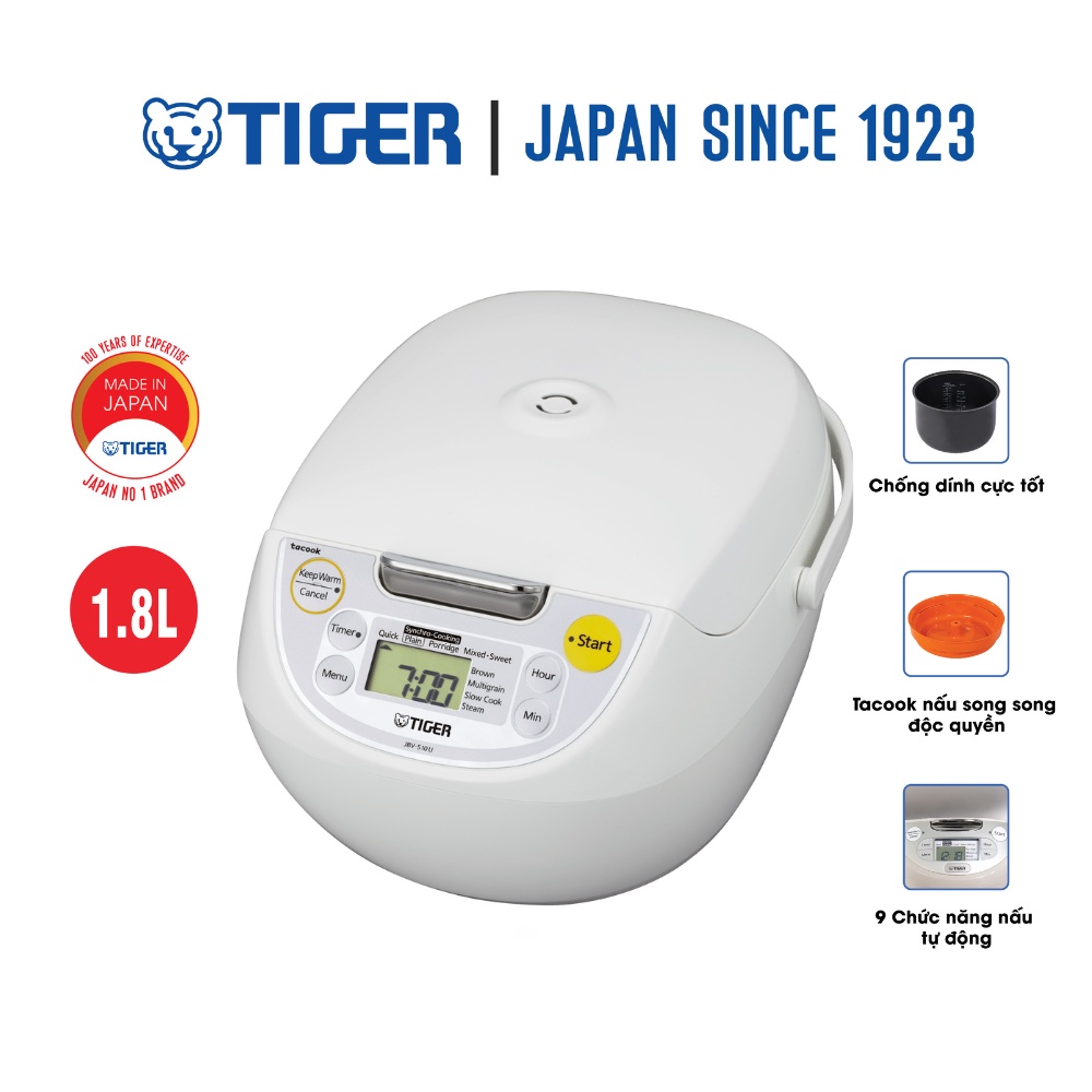 Nồi Cơm Điện Tử Tiger JBV-S18W - 1.8L - Hàng Chính Hãng | Shopee Việt Nam