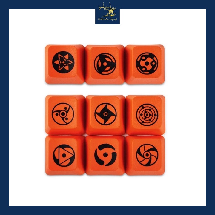 Keycap PBT Naruto Sharingan In Cực Đẹp, Bộ 9 Nút Trang Trí Bàn Phím Cơ ...