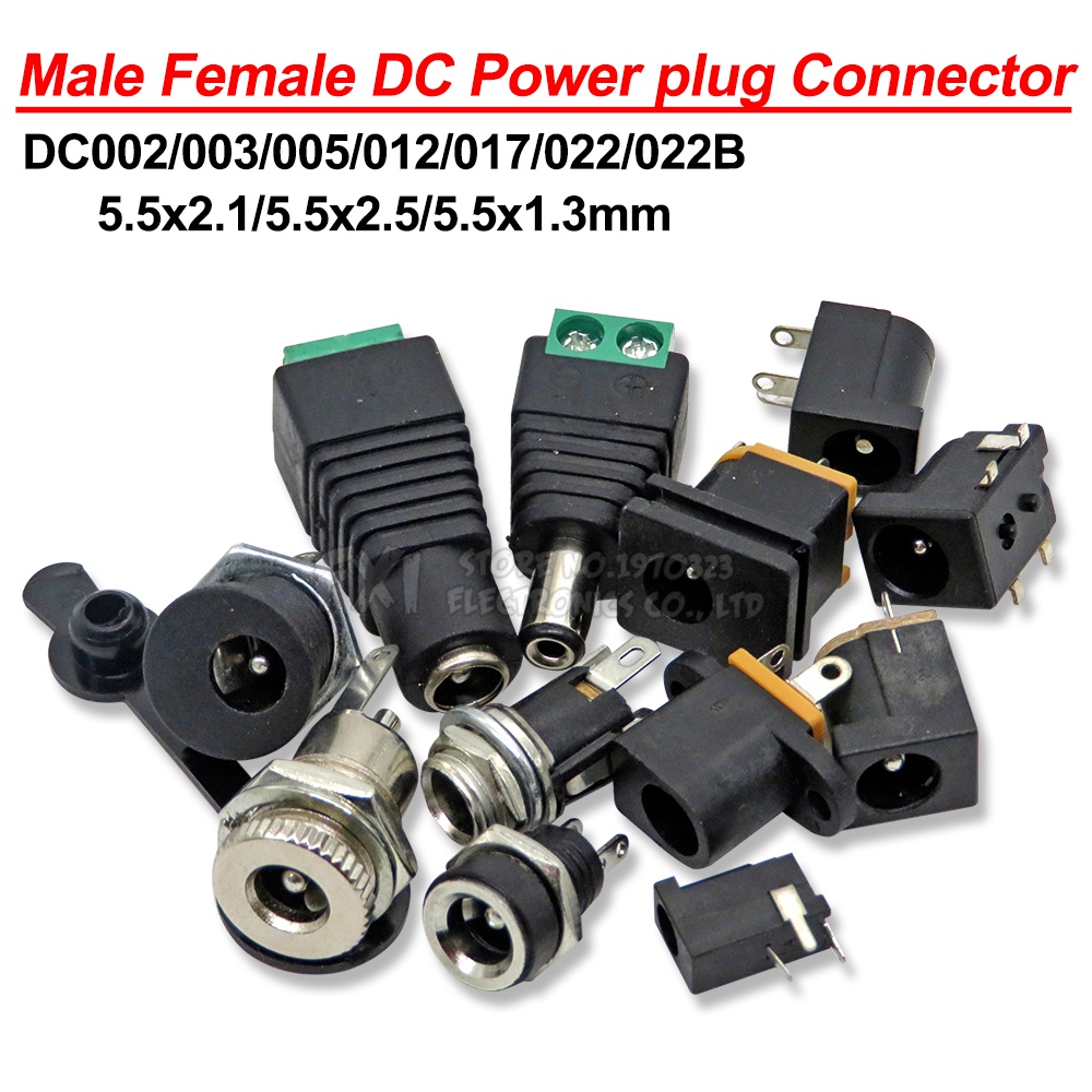 Set 5-10 Đầu Nối DC005 DC099 DC012 DC022 5.5X2.1Mm 5.5 * 2.5MM CCTV 5.5x2.1 5.5X2.5Mm | Shopee ...