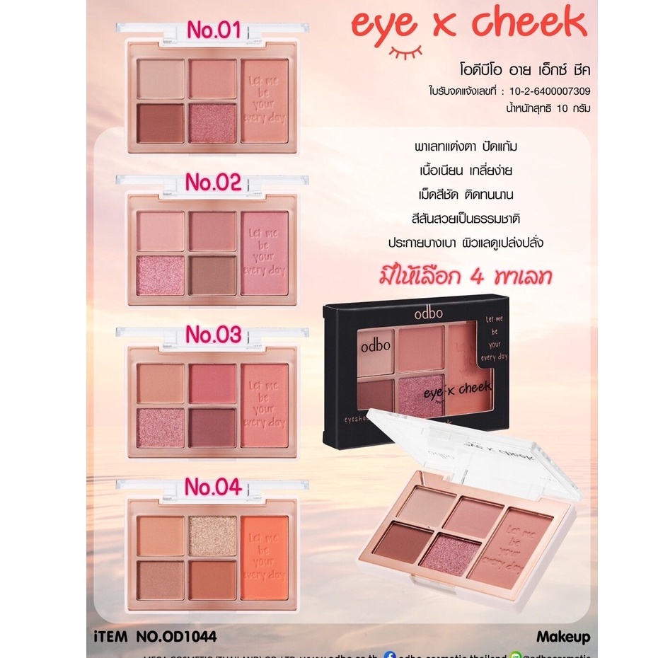 Bảng mắt và má hồng odbo OD1044 eye x cheek palette | Shopee Việt Nam