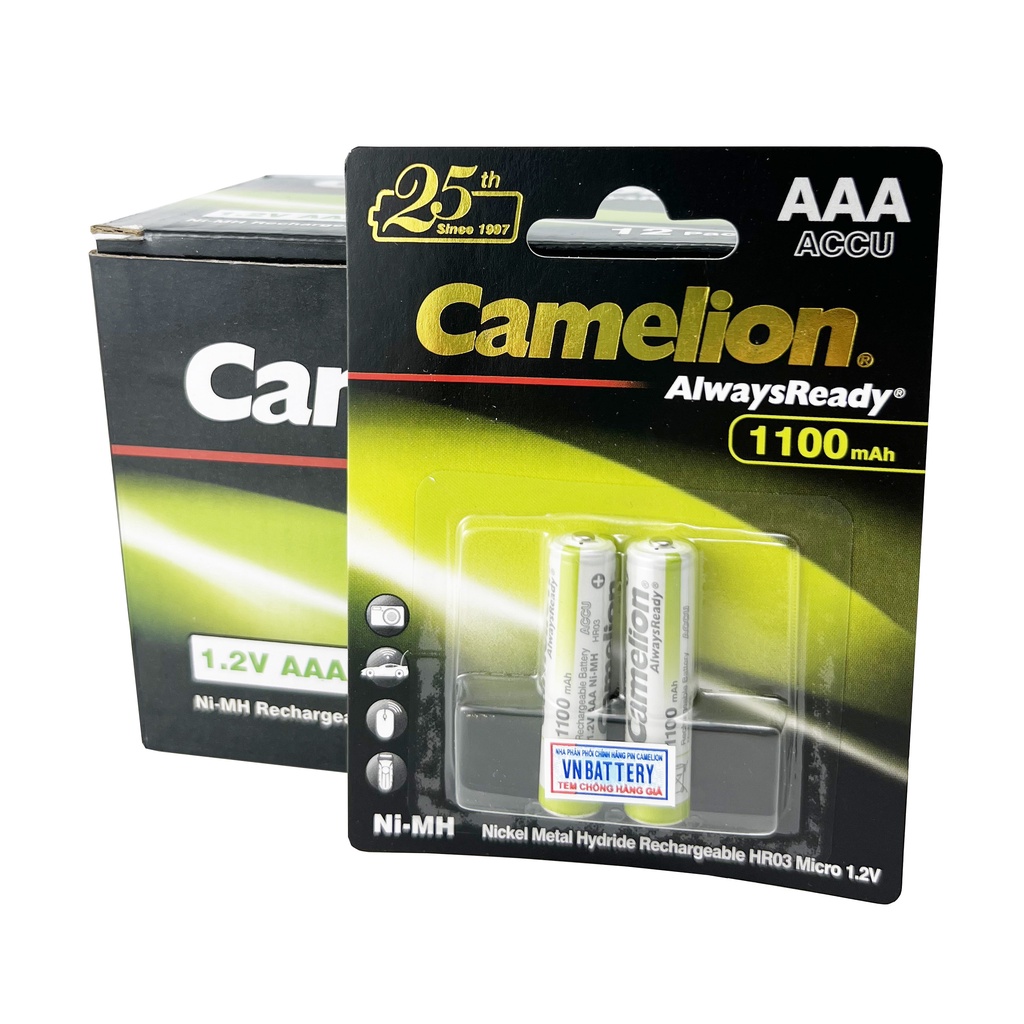 Pin sạc AAA Camelion AlwaysReady 1100mAh - Vỉ 2 viên HÀNG CHÍNH HÃNG ...